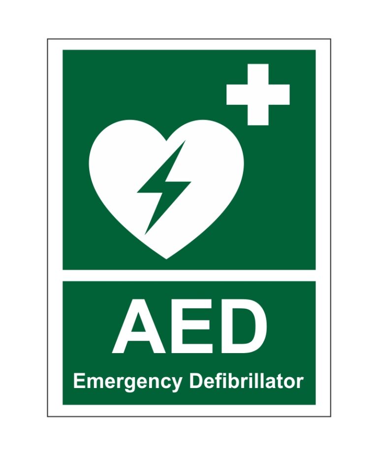 Emergency Defibrillator Sign # | Adva